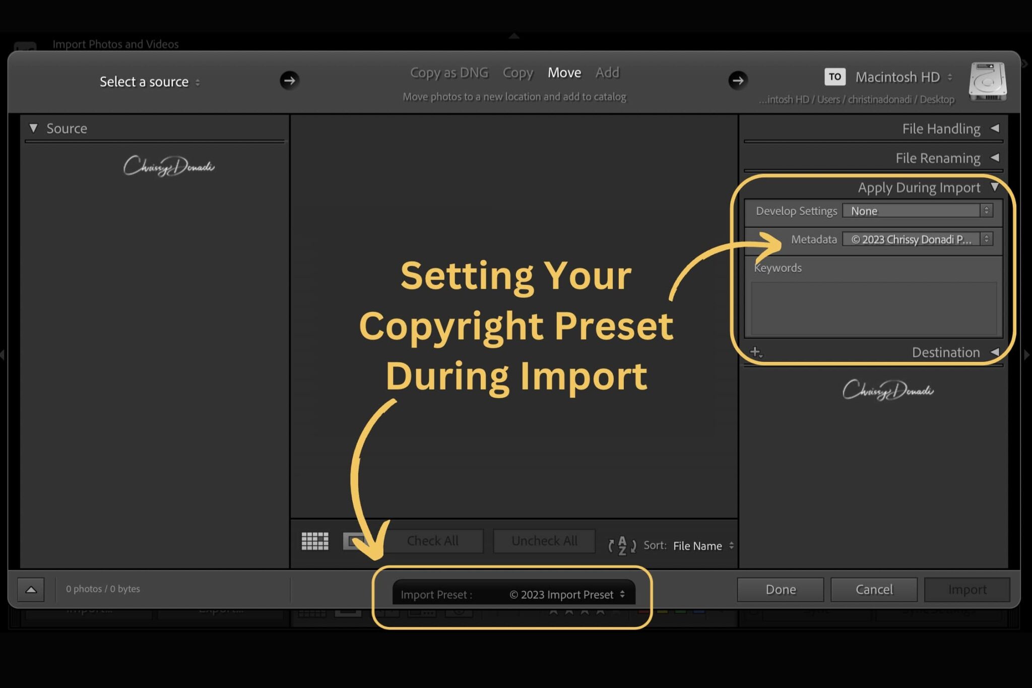 How to Add a Copyright to Your Photos in Lightroom